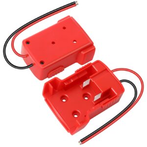 battery adapter for milwaukee, huazu 2 pack power wheels adapter for milwaukee m18 battery 18v, power tool battery connector 12 gauge robotics (diy)