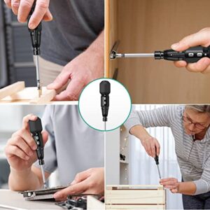 ORIA Electric Screwdriver Cordless, 13 in 1 Rechargeable Electric Screwdriver Set with 10 Bits and 1/4 inch Bit Holder, Power Repair Tool Kit with LED Lights, Charging Cable, for Phones,Toys, PC