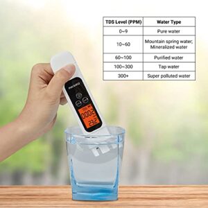 INKBIRD Water TDS Meter 3 in 1 Digital Water Quality Tester (TDS, EC & Temp), Data Lock Function, Instant Reading with High Accuracy, for Drinking Water, Aquariums, Swimming Pool, Hydroponic Setups