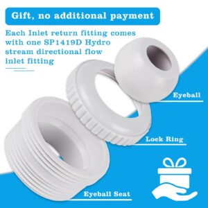 SP1023 1-1/2-Inch FIP Inlet Return Fitting with Locknut and Gasket Exact Replacement for Hayward with 3/4" Directional Flow Eyeball Inlet Jet- Fit in-Ground and Above Ground Swimming Pools（2Pack）