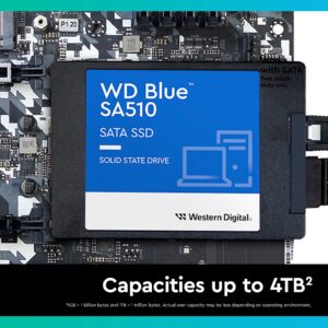 Western Digital 500GB WD Blue SA510 SATA Internal Solid State Drive SSD - SATA III 6 Gb/s, 2.5"/7mm, Up to 560 MB/s - WDS500G3B0A