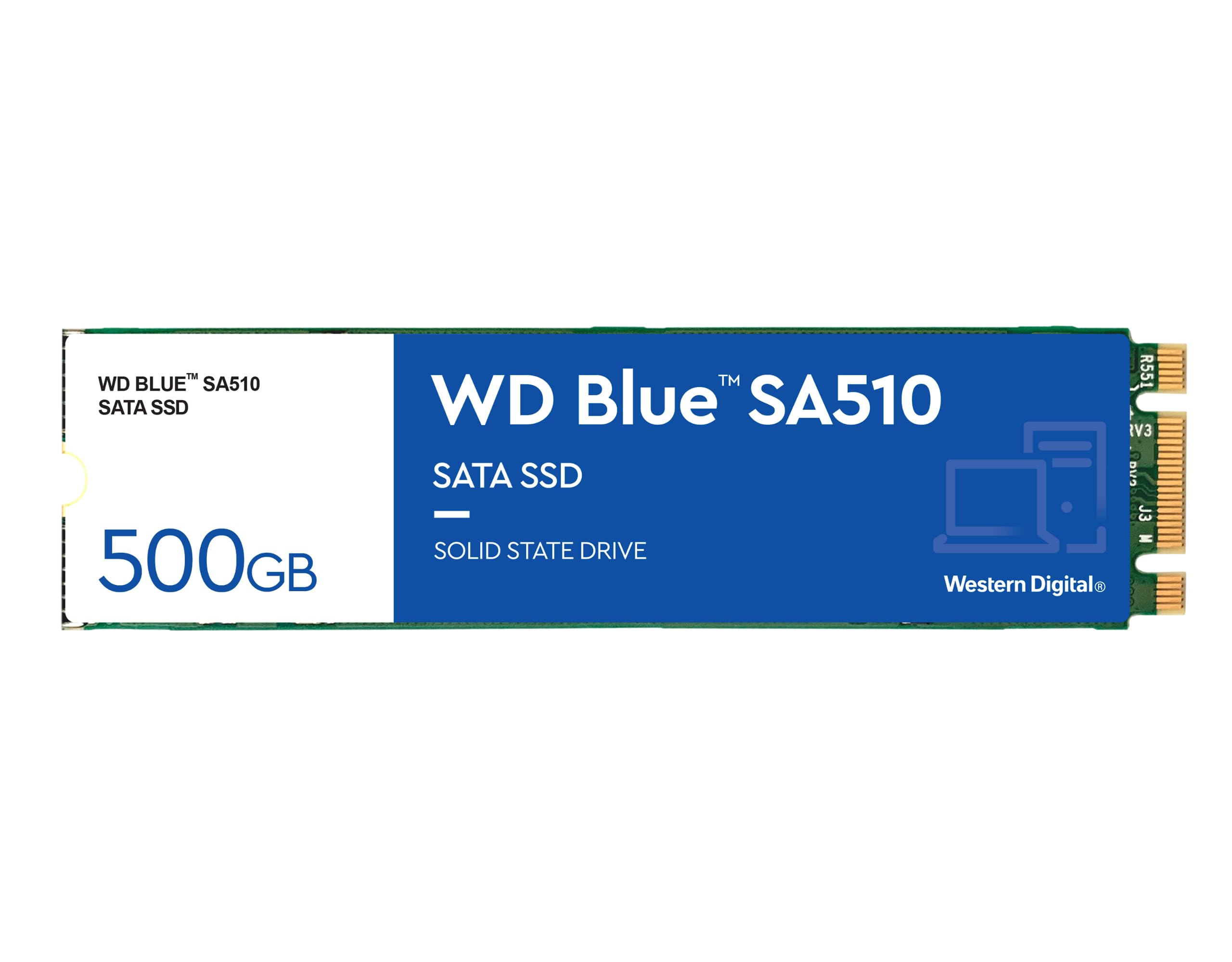 Western Digital 500GB WD Blue SA510 SATA Internal Solid State Drive SSD - SATA III 6 Gb/s, M.2 2280, Up to 560 MB/s - WDS500G3B0B