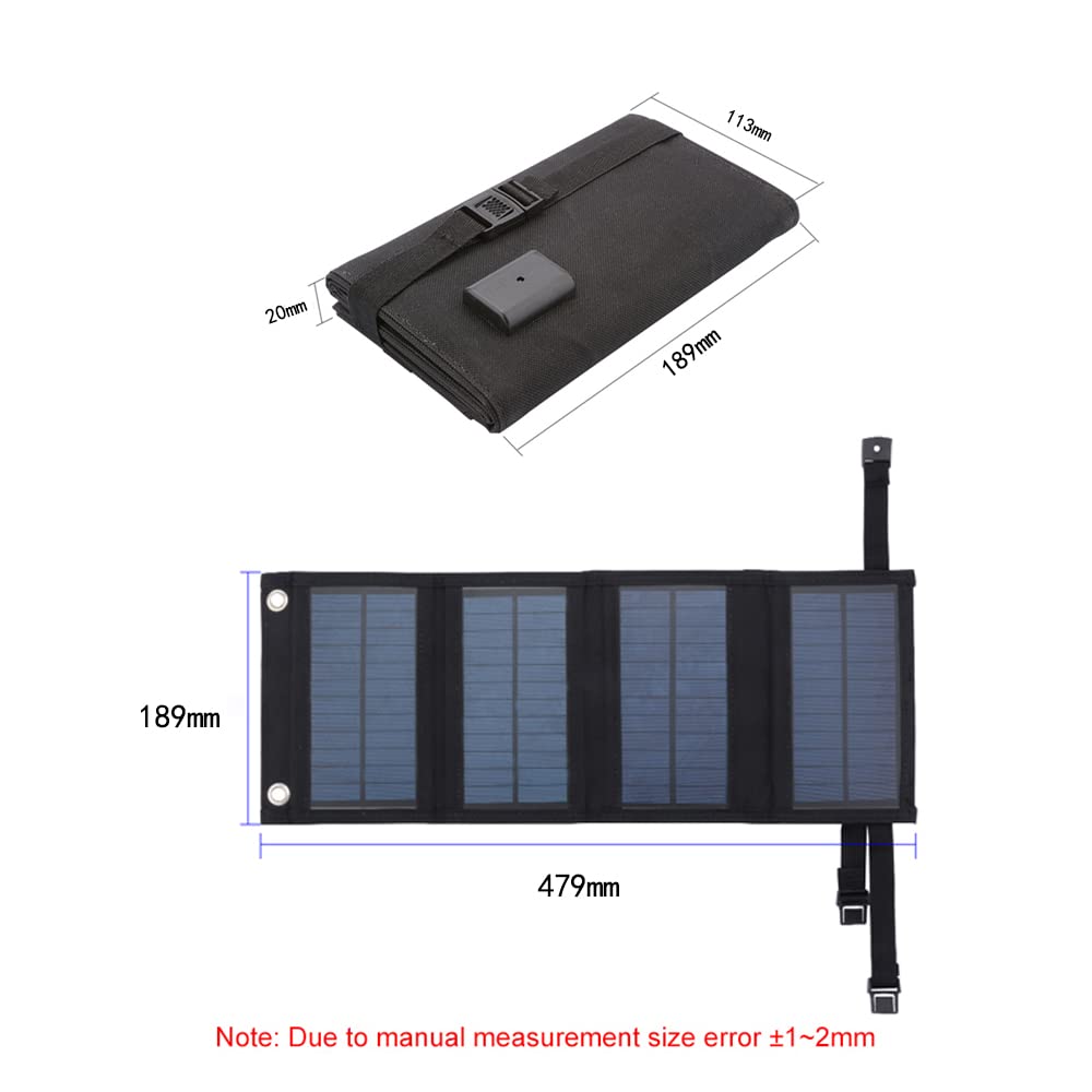 SUNYIMA 5.5V 10W Portable Solar Panel Folding Foldable Solar Panels Bag for Phone Battery Charge with 5V USB Port