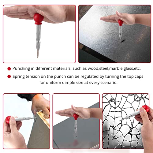 XUNTOP Mechanical Carpenter Pencils Set with Center Punch Cost-Effective Package can Meet Different Needs, Widely Use on Construction, Automotive, Glass Window Breaker, and Mark on Wood, Plastic