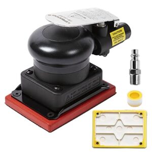 non-vacuum orbital air sander, mini jitterbug sander 3 in x 4 in 1/8 in orbit 12,000 max opm with 1 extra hook-loop pad (3 x 4 in)