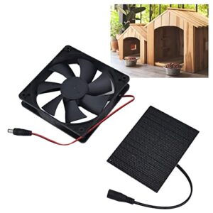 Aqur2020 3w Solar Panel Fan, Solar Panel Powered Fan Mini Ventilator for Chicken Coops Greenhouses Sheds Pet Houses