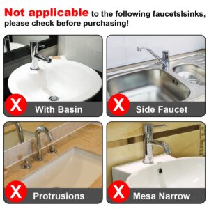 Ainiv Kitchen Sink Splash Guard, Silicone Faucet Handle Drip Catcher Tray, Multifunctional Countertop Protector Mat for Kitchen Sink, Sink Mat for RV and Farmhouse (Black, 5.3" x14.6")