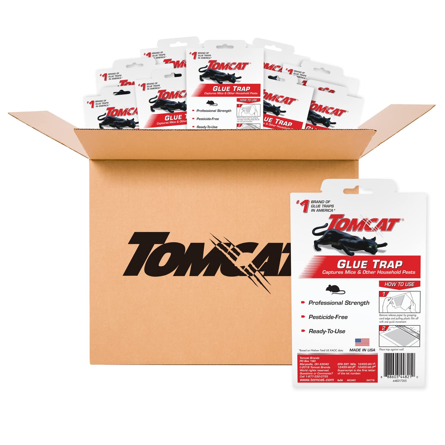 Tomcat Glue Traps with Professional Strength Glue, Ready-to-Use, 36 ct. Value Pack