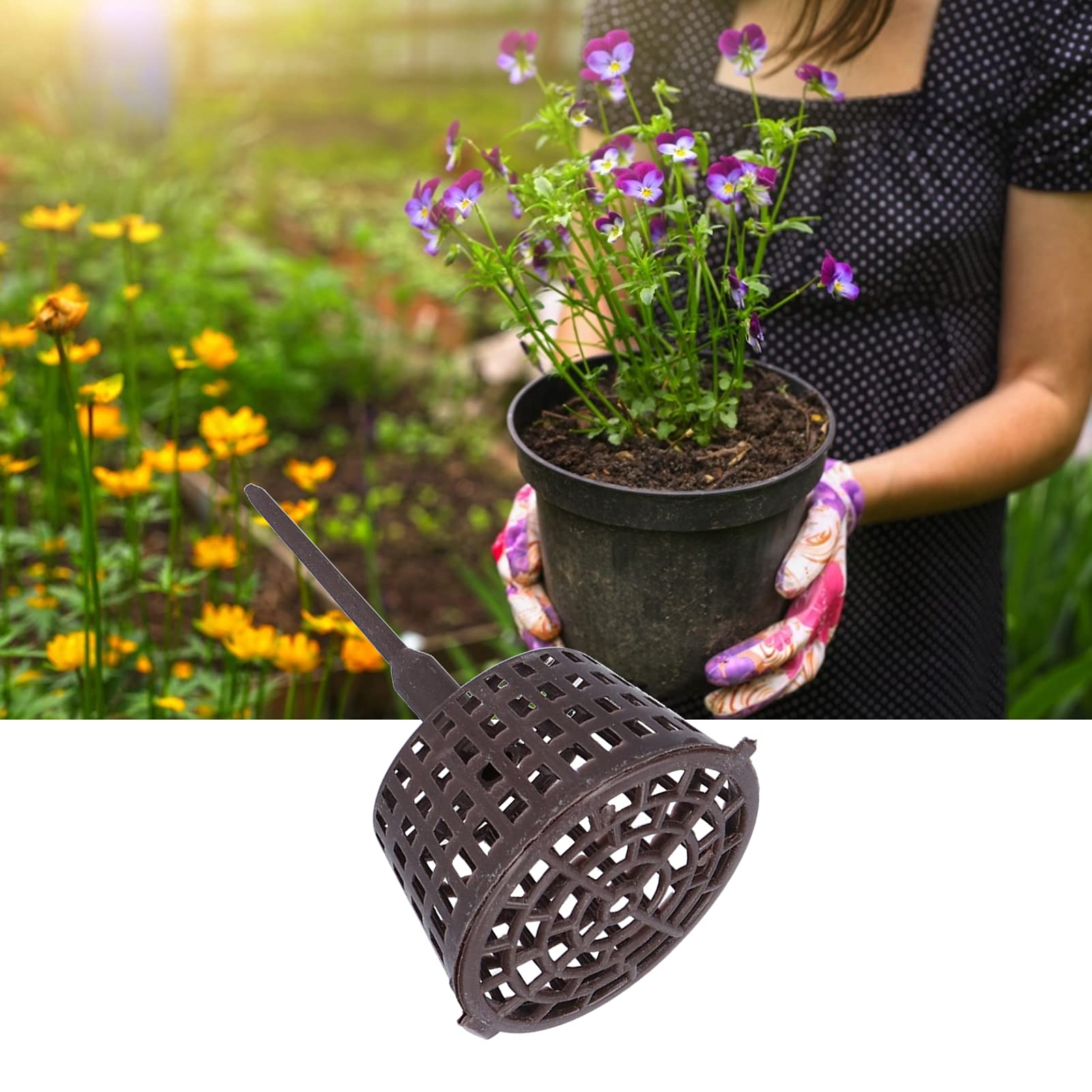 Fertilizer Basket, 20PCS Bonsai Fertilizer Box, Durable Anti‑Aging Fertilizer Mesh Baskets with Lid,Mini Automatic Planting Portable-Fertilizer Orchid Basket for Slow and Timed Release-Fertilizers