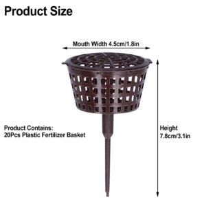 Fertilizer Basket, 20PCS Bonsai Fertilizer Box, Durable Anti‑Aging Fertilizer Mesh Baskets with Lid,Mini Automatic Planting Portable-Fertilizer Orchid Basket for Slow and Timed Release-Fertilizers