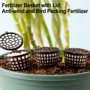 Fertilizer Basket, 20PCS Bonsai Fertilizer Box, Durable Anti‑Aging Fertilizer Mesh Baskets with Lid,Mini Automatic Planting Portable-Fertilizer Orchid Basket for Slow and Timed Release-Fertilizers