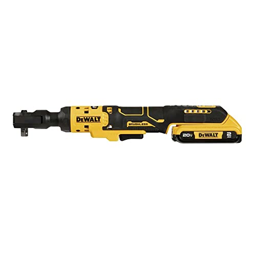 DEWALT 20V MAX Ratchet Set, 3/8 inch, 70 lbs of Torque, Battery and Storage Bag Included (DCF513D1)