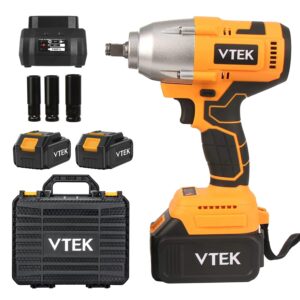 vtek brushless impact wrench 1/2 inch cordless impact wrench,max torque 700n.m impact gun 515 ft-lbs for car tiers