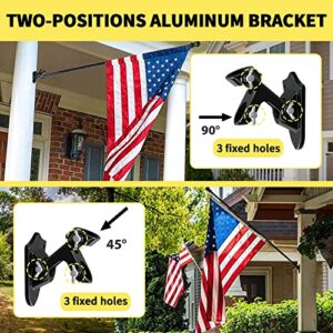 AIVIIN 6FT House Flag Pole Kit, Aluminum Bracket Wall Mounted for Residential Porch Garden Yard Truck Boat Commercial, Black