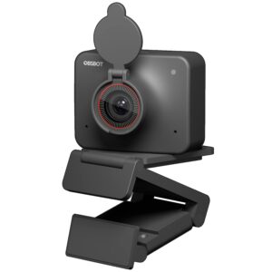 obsbot meet ai-powered 4k webcam, ai framing & autofocus, webcam with microphone, background bokeh, 60 fps, hdr low-light correction, beauty mode, webcam for pc, streaming, conference, gaming, etc.