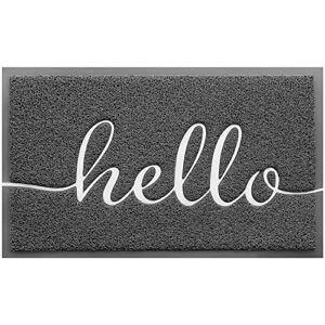 beneathyourfeet door mat (30"x17.5",dark grey), durable welcome mat low profile floor mat front doormat non slip mats for entryway, patio, high traffic areas