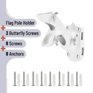 UNCO- Aluminum Flag Pole Holder, Heavy Duty Aluminum Mount, Flag Pole Bracket, Flag Pole Holder Mounting Bracket, Flag Pole Brackets for House, Flag Pole Mounting Bracket, Flag Pole Holder for House