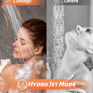 Luxsego Filtered Shower Head with Handheld Spray for Skin and Hair Care, High Pressure Shower Heads with Filters for Hard Water, Hydro Jet Showerhead Set Includes Hose, Bracket and Mineral Beads