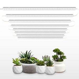 barrina t5 grow lights, 5000k white full spectrum led grow lights, 2ft 80w (8 x 10w) plant grow lights for indoor plants, plug and play, 8-pack