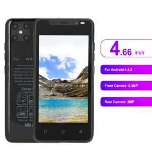 GOWENIC IP12 Pro 4.66 Inch HD Smartphone, GSM Unlocked 3G Android Mobile Phone, 512MB RAM 4GB ROM 128GB Expandable Storage, 1500mAh Battery, Dual SIM, Face Unlock (Black)