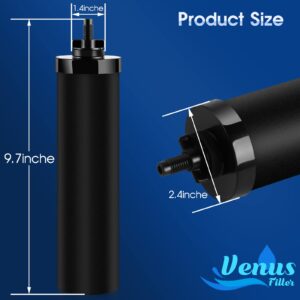 Venusfilter BB9-2 Water Filter Replacement for Berkey Water Filter, Compatible with Purifiers Gravity Filter System,Propur Traveler,King, Big Series and Doulton Super Sterasyl(Black-2 Pack)