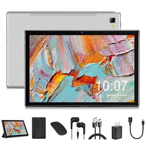 qunyico android tablet 10 inch tablets y20 (10.1'') android 10.0 tablet, 4g dual sim, 4gb ram 64gb rom, 8000mah, 1280x800 ips, 5mp+13mp dual camera, 5g / 2.4g dual wifi, type c/otg/gps