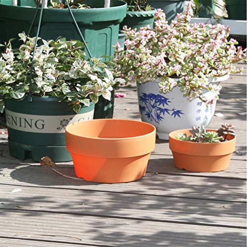 Operitacx Shallow Flower Pot 6pcs Plastic Pots for Plants Imitation Terracotta Plant Pot 12.5cm Cactus Flower Pots Succulent Planter for DIY Flower Basin