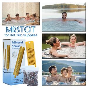 Spa Mineral Stick for Hot Tub, hot tub Mineral Stick, Natuer 2 Stick for hot tub Chemicals, with 8 Months Lifetime, Free 4 Packs of Replaceable Mineral Materials (Blue,4-Pack)