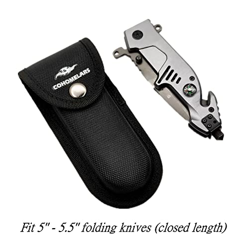 Nylon Pouch (Large Size) for 4.75''-5.25'' Multitool, Horizontally Carry Nylon Case for Gerber MP600,Nylon Sheaths for 5''-5.5'' Large Folding Knives,Knife Holster with Belt Loop Black COHOMELARS