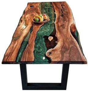 epoxy live edge wooden table, epoxy resin river table, natural wood, dining table, natural epoxy table, resin table