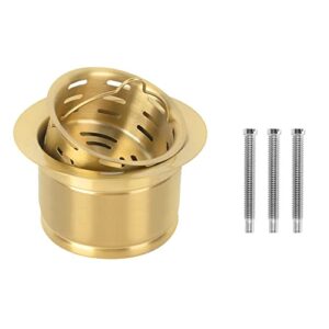 YAQUN Extended Garbage Disposal Flange with Basket Strainer,Deep Garbage Disposal Sink Flange for Kitchen Sink,Fit for 3-1/2 Inch Standard Sink Drain Hole Gold Deep Sink Flange