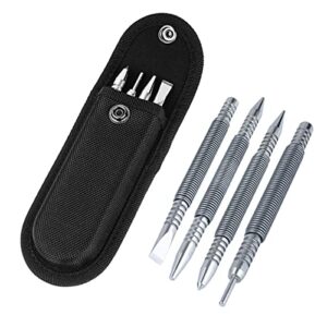 bestnule 4-piece nail setter dual head nail set & dual head center punch & hammerless cold chisel & hinge pin remover punch set, nail setter features 1/8-in, 3/32-in, 3/16-in, 1/16-in, 5/16-in, 1/8-in