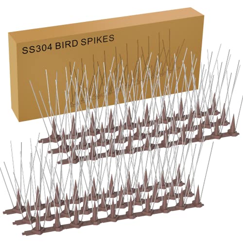 Bird Spikes,15 Pack Stainless Steel Bird Spikes, Bird Repellent Devices Outdoor, Bird Deterrent Spikes for Pigeons and Other Animals, for Garden Fence and Wall