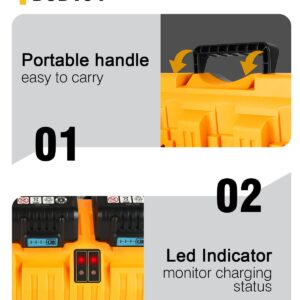 COOMYXIN DCB104 Replacement Charger Station for Dewalt 20V Batteries - 4-Port Multi Battery Charger with 2 USB Ports - Compatible with Dewalt 12V 20V Power Tools (No Batteries Included)