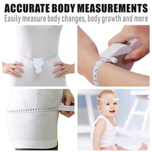 3 PCS Tape Measure Body Measuring Tape 60in (150cm), Retractable Tape Lock Pin and Push-Button Retract, Portable for Weight Loss, Sewing, Fabric, Cloth, Tailor(White)