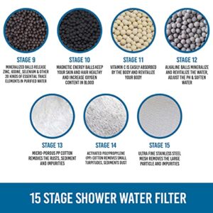 2 In 1 Shower Head Filter, Rain Shower Head High Pressure with Replaceable Shower Water Filter, Rainfall Water Softener Filtered Showerhead for Hard Water (Shower Filter Case)