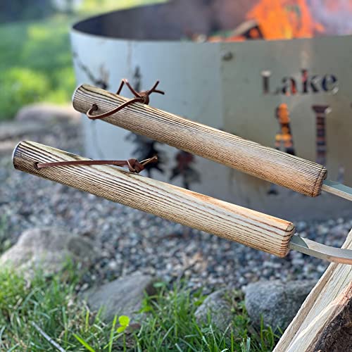 Campfire Bay Fire Pit Tongs 42" - Stainless Steel Heavy Duty Log Grabber - Made in USA - Bonfire and Campfire Tools