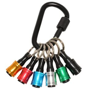 6PC 1/4inch Hex Shank Aluminum Alloy Screwdriver Bits Holder Extension Bar Drill Screw Adapter Quick Change Keychain Portable