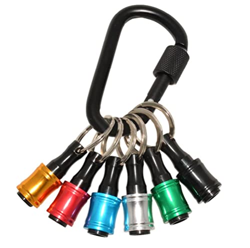 6PC 1/4inch Hex Shank Aluminum Alloy Screwdriver Bits Holder Extension Bar Drill Screw Adapter Quick Change Keychain Portable