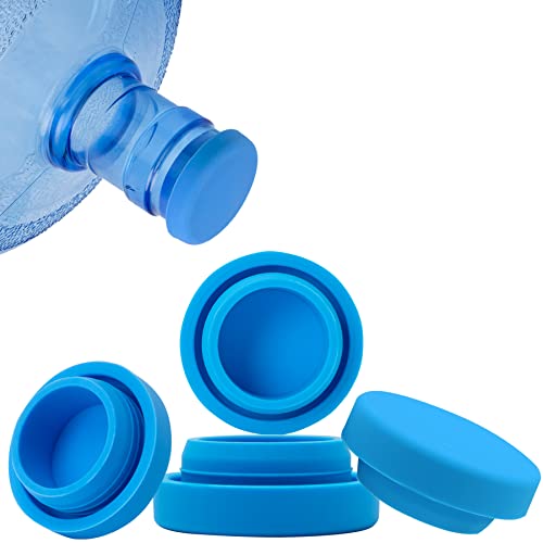 3 & 5 Gallon Water Jug Cap - Silicone Reusable Replacement Cap Fits 55mm Bottles, Pack of 4 (4 Pcs Water Jug Caps)