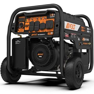 aivolt 12500 watts dual fuel generator - portable gas or propane powered generator for home use electric start generator for power outages, co sensor, 50 state approved