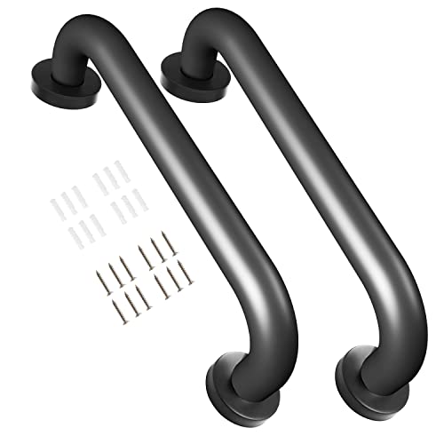 Safety Handle Bar Iron Outdoor Deck Rail Safety Handle Bar Banister Rail Bath Handle Shower Handle Indoor & Outdoor Deck Hand Rail Handle 500LBS Load Capacity Wall Mount Stainless Steel 2 Pack