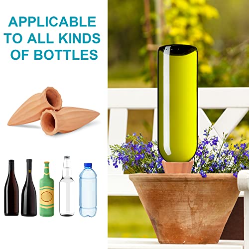 KOAMLY 12 Pcs Self Watering Spikes,Terracotta Plant Watering Devices,Terra Cotta Self Watering Planter Insert,Recycled Wine Bottle Water Plants While Away