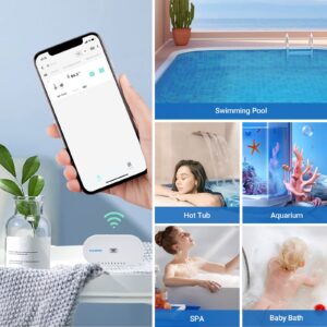 INKBIRD Wireless Pool Thermometer and WiFi Gateway Combo, with IBS-P01R Floating Thermometer for Swimming Pool, IBS-M1 WiFi Gateway Supports Wireless Thermometer Connection with Export Data