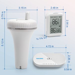 INKBIRD Wireless Pool Thermometer and WiFi Gateway Combo, with IBS-P01R Floating Thermometer for Swimming Pool, IBS-M1 WiFi Gateway Supports Wireless Thermometer Connection with Export Data