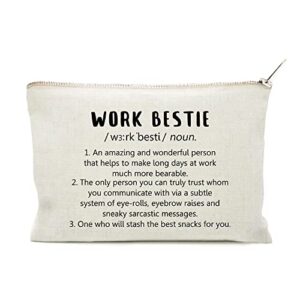 work bestie gift, funny coworker gift, work bestie definition, work best friend, work friend makeup bag, work friend gift, work bestie birthday gift