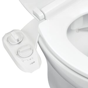 luxe bidet neo 120 plus - only patented bidet attachment for toilet seat, innovative hinges to clean, slide-in easy install, advanced 360° self-clean, single nozzle, rear wash (white)