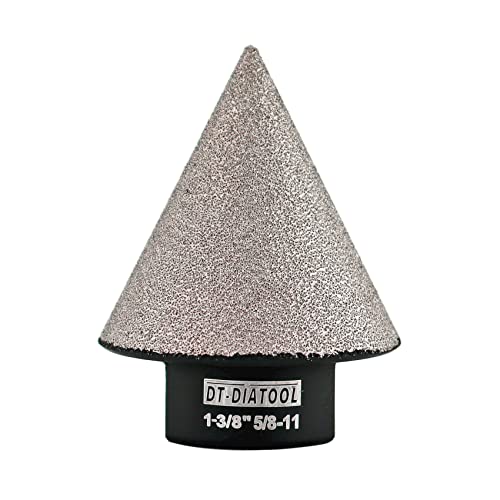 DT-DIATOOL Diamond Beveling Chamfer Bits - Diamond Countersink Drill Bit 1-3/8 Inch x 5/8"-11 Thread for Enlarging Trimming Shaping Existing Holes of Granite Marble Porcelain Tiles,Size 35mm