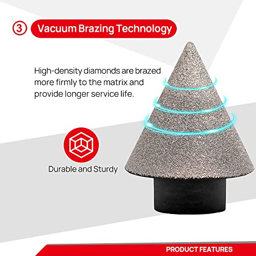 DT-DIATOOL Diamond Beveling Chamfer Bits - Diamond Countersink Drill Bit 1-3/8 Inch x 5/8"-11 Thread for Enlarging Trimming Shaping Existing Holes of Granite Marble Porcelain Tiles,Size 35mm