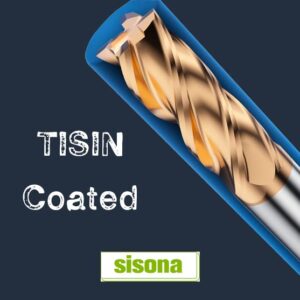 sisona 1/8" 3/16" 1/4" 5/16" 3/8" Carbide End Mills Set - Solid Carbide (Tungsten Carbide + Cobalt) - 5Pcs 4 Fulte CNC Mill Bits for Steel - TISIN Coated